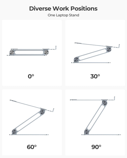 Foldable Aluminum Laptop Stand for Desk: Adjustable & Ergonomic Laptop