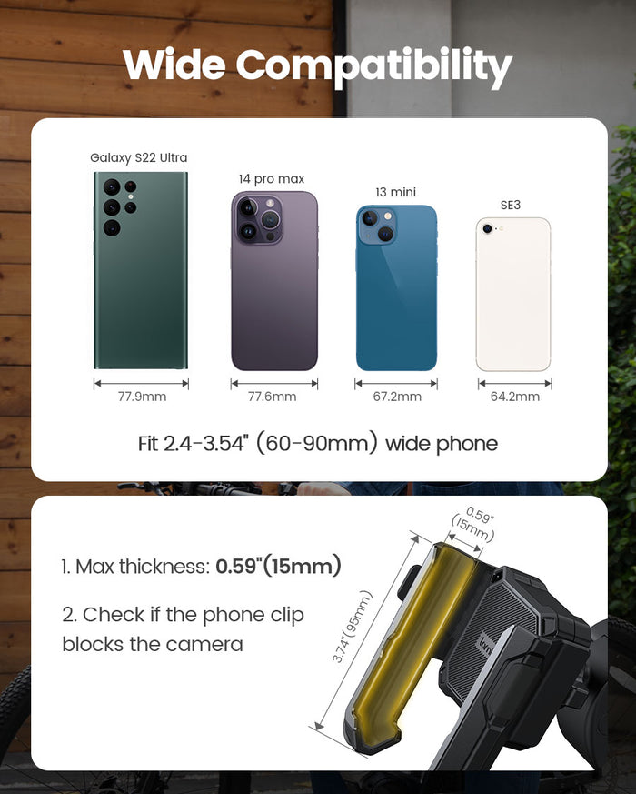 Bike Phone Mount for Bike with Quick-Release, [Camera Friendly] Motorc