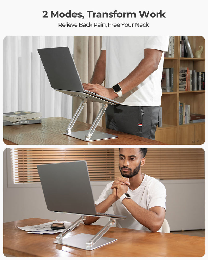 Lamicall Ergonomic Adjustable Laptop Stand for Desk, Portable Foldable