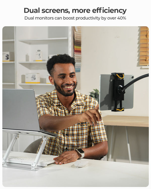 Lamicall Tablet Floor Stand - Gooseneck Swivel Tablet Holder Mount wit