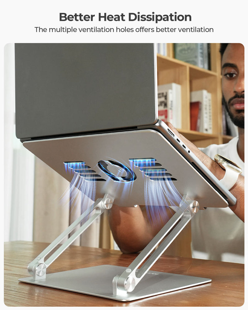 Foldable Aluminum Laptop Stand for Desk: Adjustable & Ergonomic Laptop