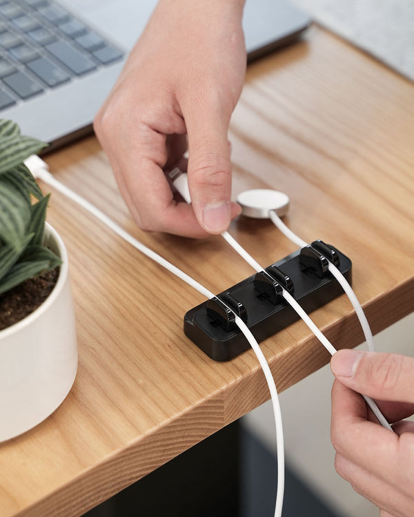 Lamicall Cable Spring Holder Clips, Adjustable Cord Clip Organizer for
