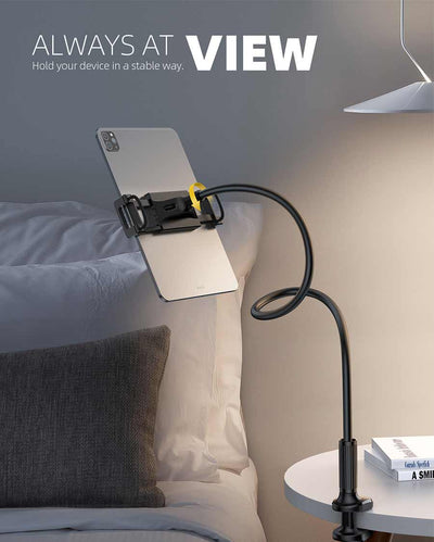 Lamicall Gooseneck Tablet Mount Holder for Bed - Flexible Tablet Arm C