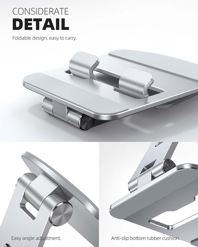 Lamicall Adjustable Foldable Tablet Stand Holder, 360 Degree Rotating