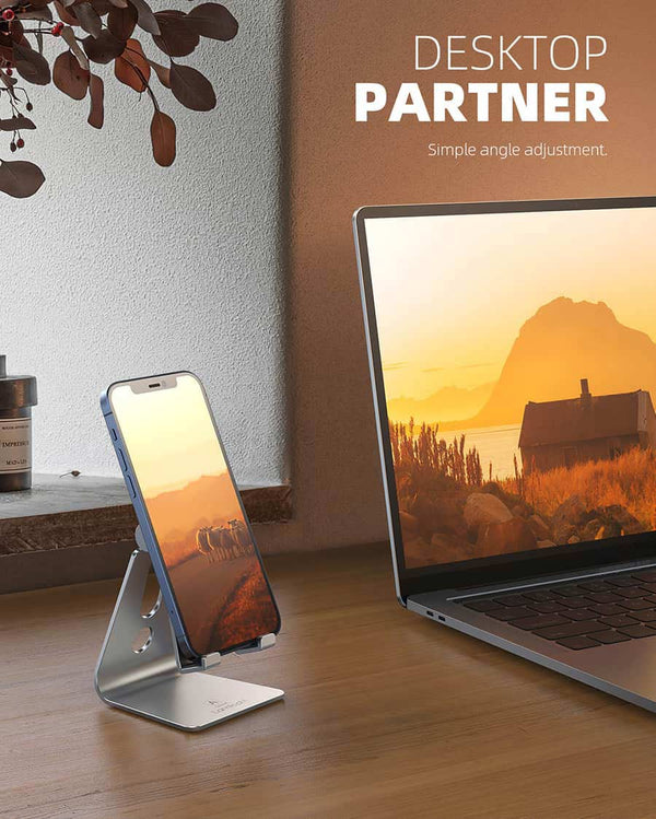 Lamicall Adjustable Cell Phone Stand, Aluminum Desktop Phone Dock Hold