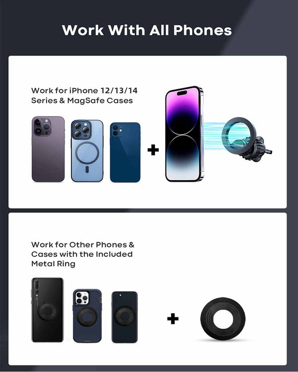 Lamicall MagSafe Car Mount - [20 Super Magnets] Air Vent Cell Phone Ho