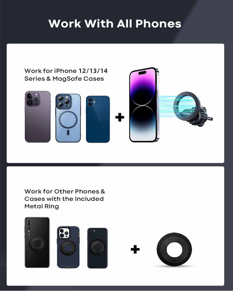 Lamicall MagSafe Car Mount - [20 Super Magnets] Air Vent Cell Phone Ho