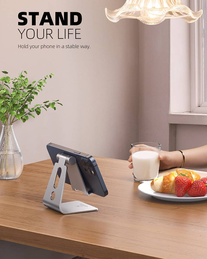 Lamicall Adjustable Cell Phone Stand, Aluminum Desktop Phone Dock Hold