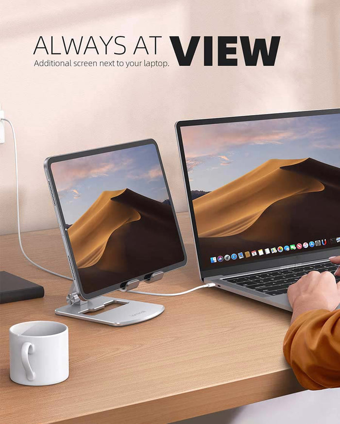 Lamicall Adjustable Foldable Tablet Stand Holder, 360 Degree Rotating