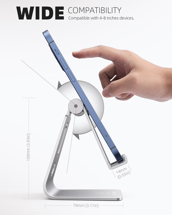 Lamicall Adjustable Cell Phone Stand, Aluminum Desktop Phone Dock Hold