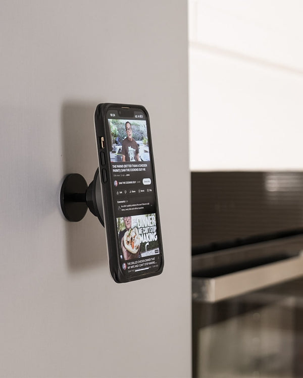 Wall Phone Mount with Dual Stage Lock, One-hand Operation Wall Mount f