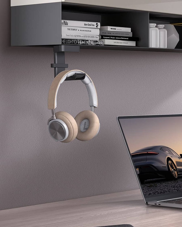 Lamicall Headphone Stand, 360 Degree Rotation Sticky Headset Hanger wi