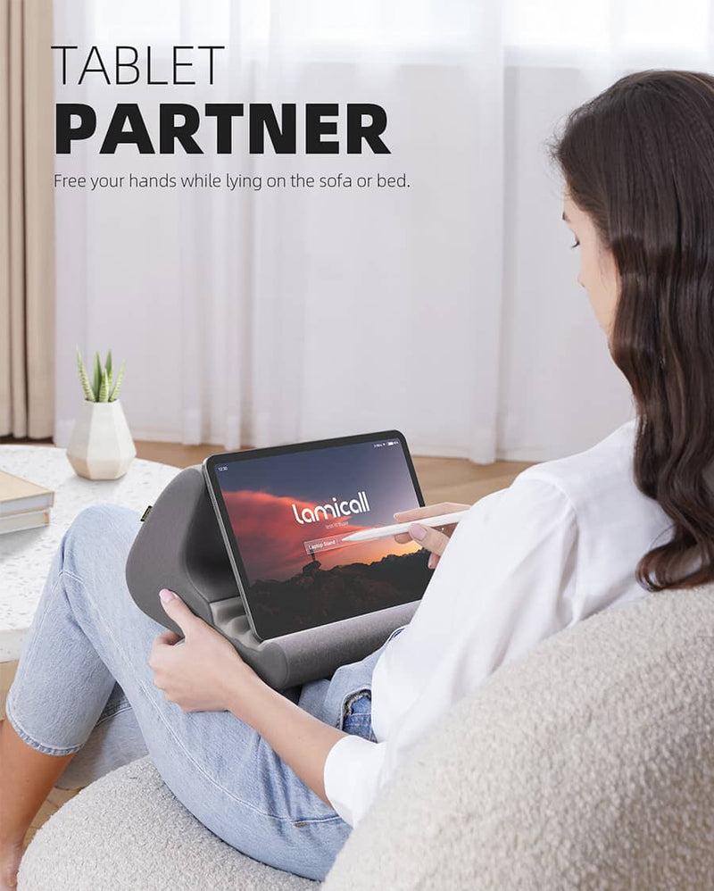 Lamicall Tablet Stand, Tablet Pillow Holder - Soft Pad for Bed, Lap Ta